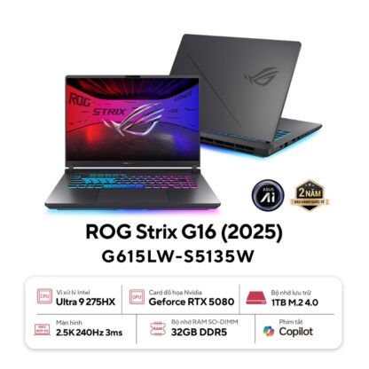 Laptop Asus Gaming ROG Strix G16 G615LW-S5135W (Ultra 9 275HX/ 32GB/ 1TB SSD/ RTX 5080 16GB/ 16 ...